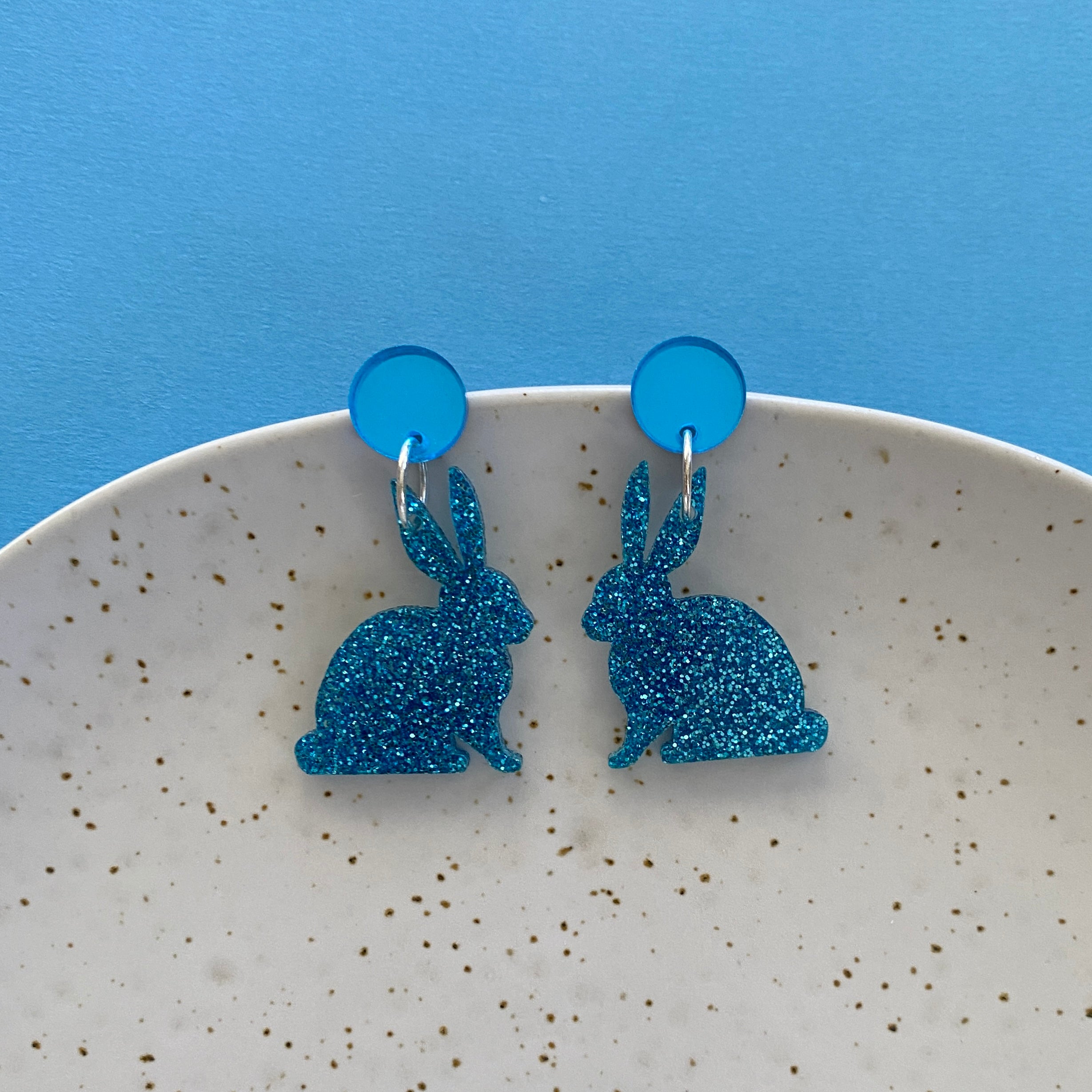 Glitter Rabbit earrings | Raven Designs | Acrylic Earrings – Blue Raven ...