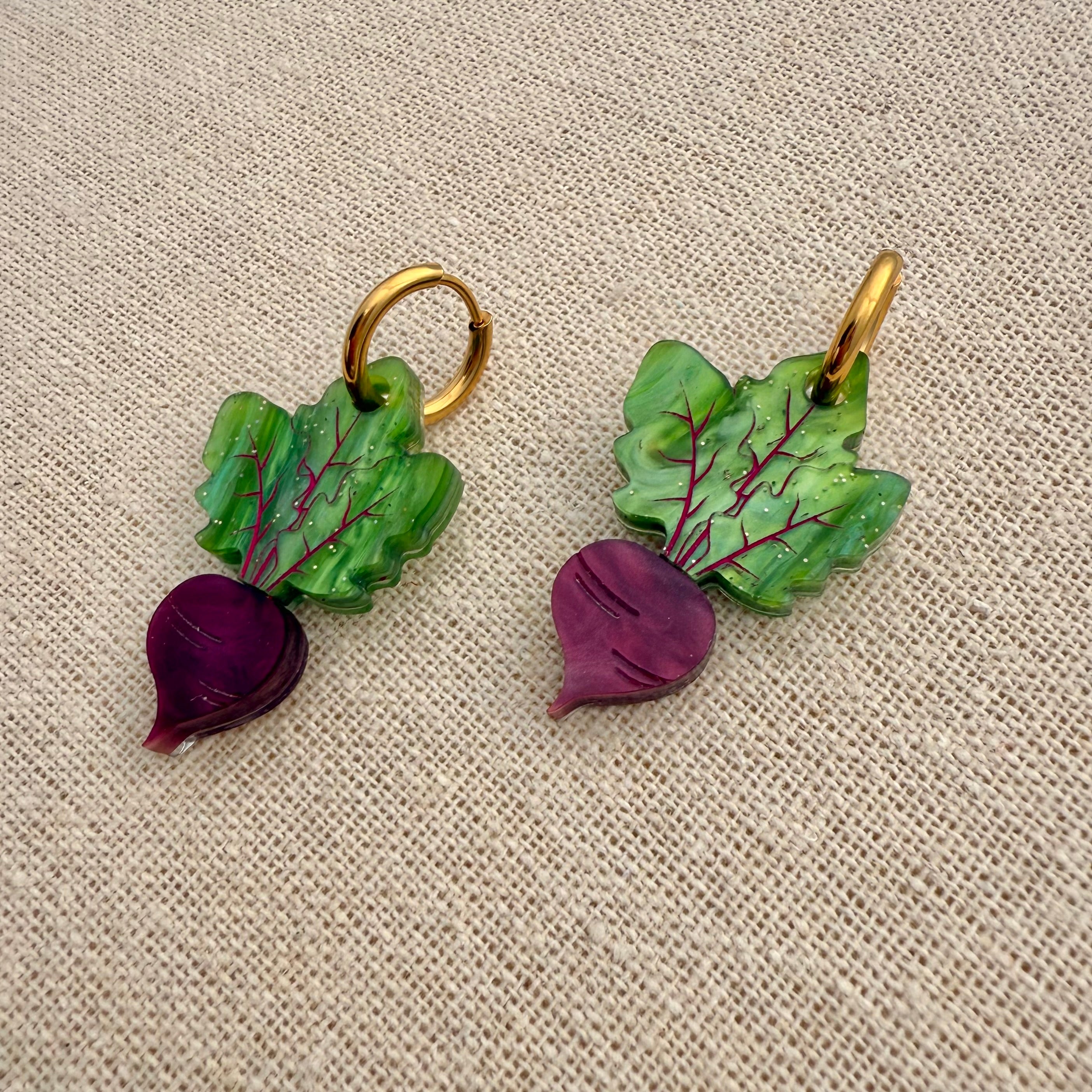 Beetroot Earrings | Blue Raven Designs | Australian Made Jewellery